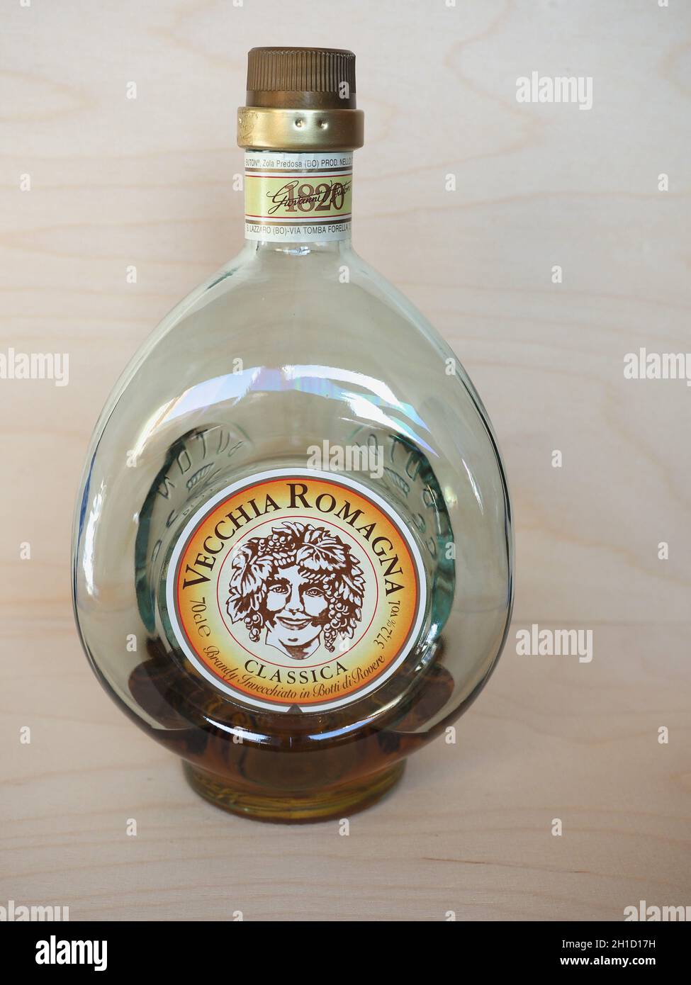 BOLOGNA, ITALY - CIRCA MARCH 2020: Vecchia Romagna brandy bottle Stock ...