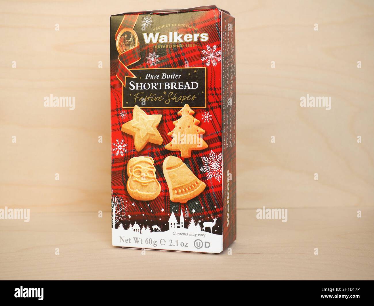 ABERDEEN, UK - CIRCA MARCH 2020: Walkers packet of pure butter ...