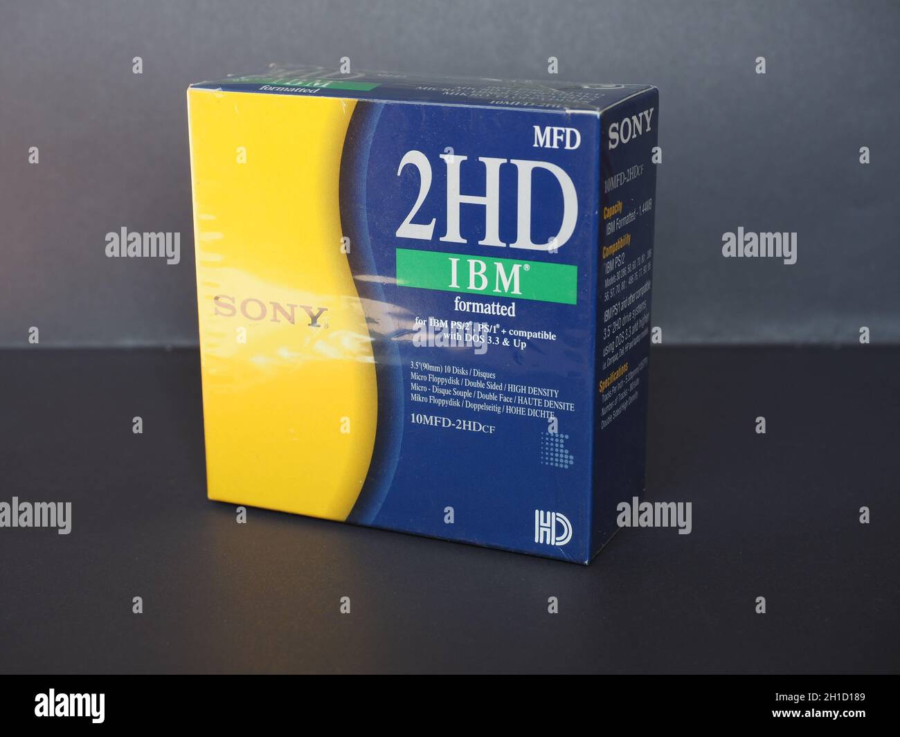 TOKYO, JAPAN - CIRCA MARCH 2020: Box of Sony magnetic diskettes for ...