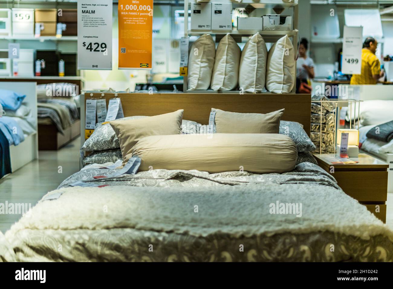 SINGAPORE - MAR 4, 2020: Interior of IKEA store, a brand of ...