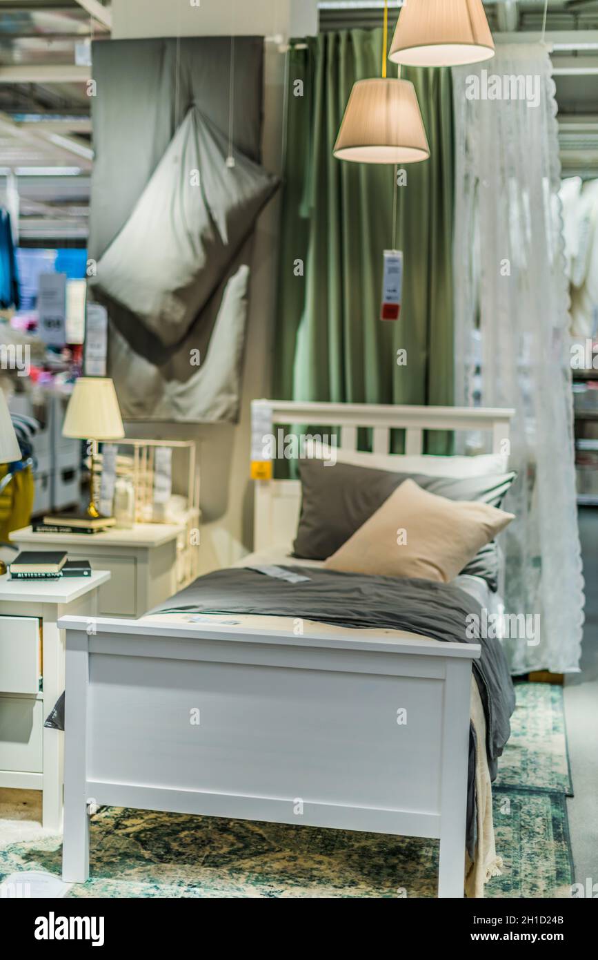 SINGAPORE - MAR 4, 2020: Interior of IKEA store, a brand of ...