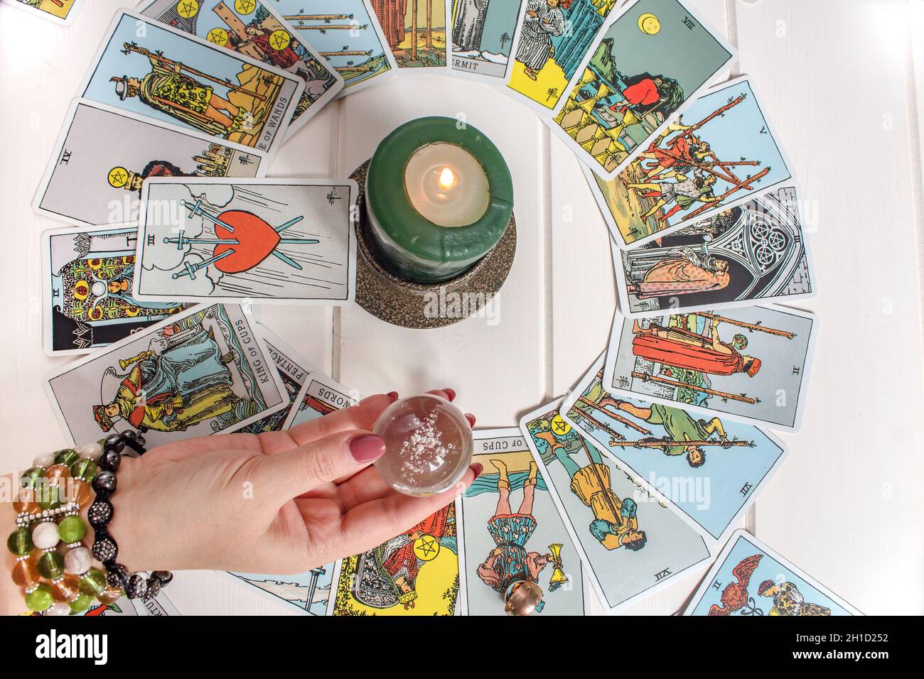 Bangkok,Thailand,March.15.20. A fortune teller holds a magic ball.On ...