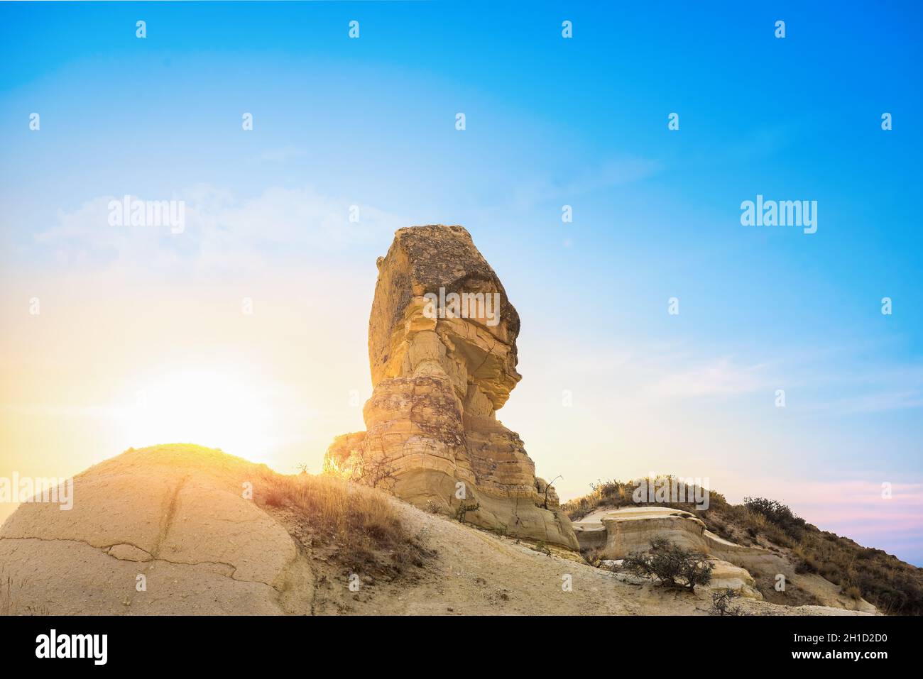 Stony sphinx in Cappadocian Valley of Love, Turkey Stock Photo - Alamy