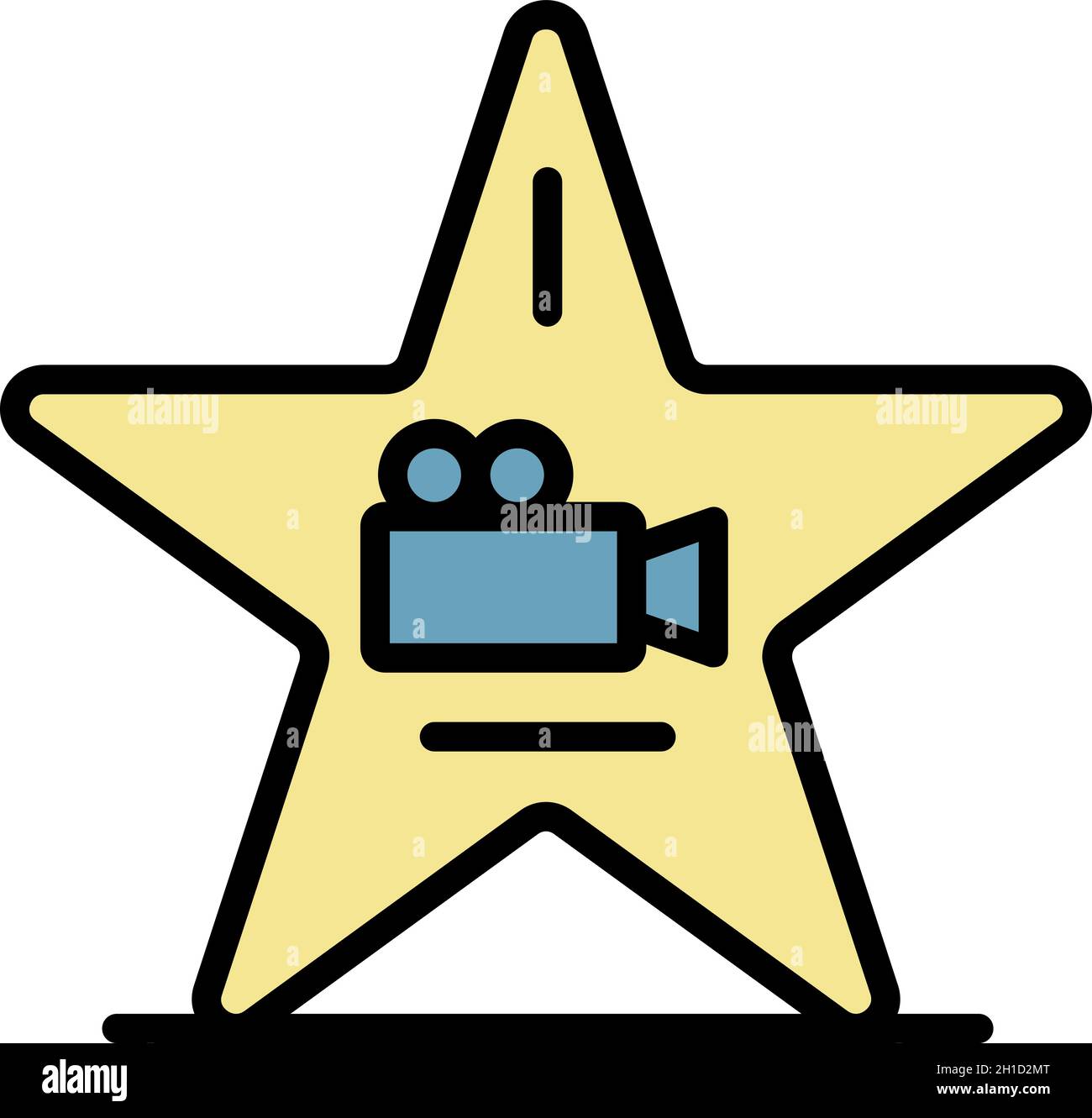 Star cinema icon. Outline star cinema vector icon color flat isolated ...
