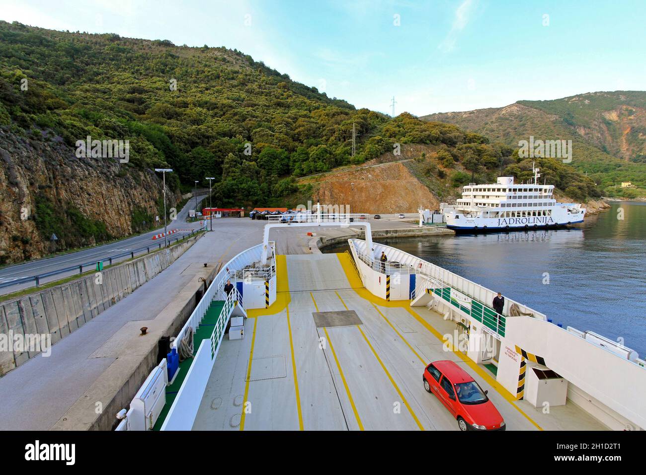 MERAG, CROATIA - MAY 18: Merag harbour on MAY 18, 2010. Port with ferry ...
