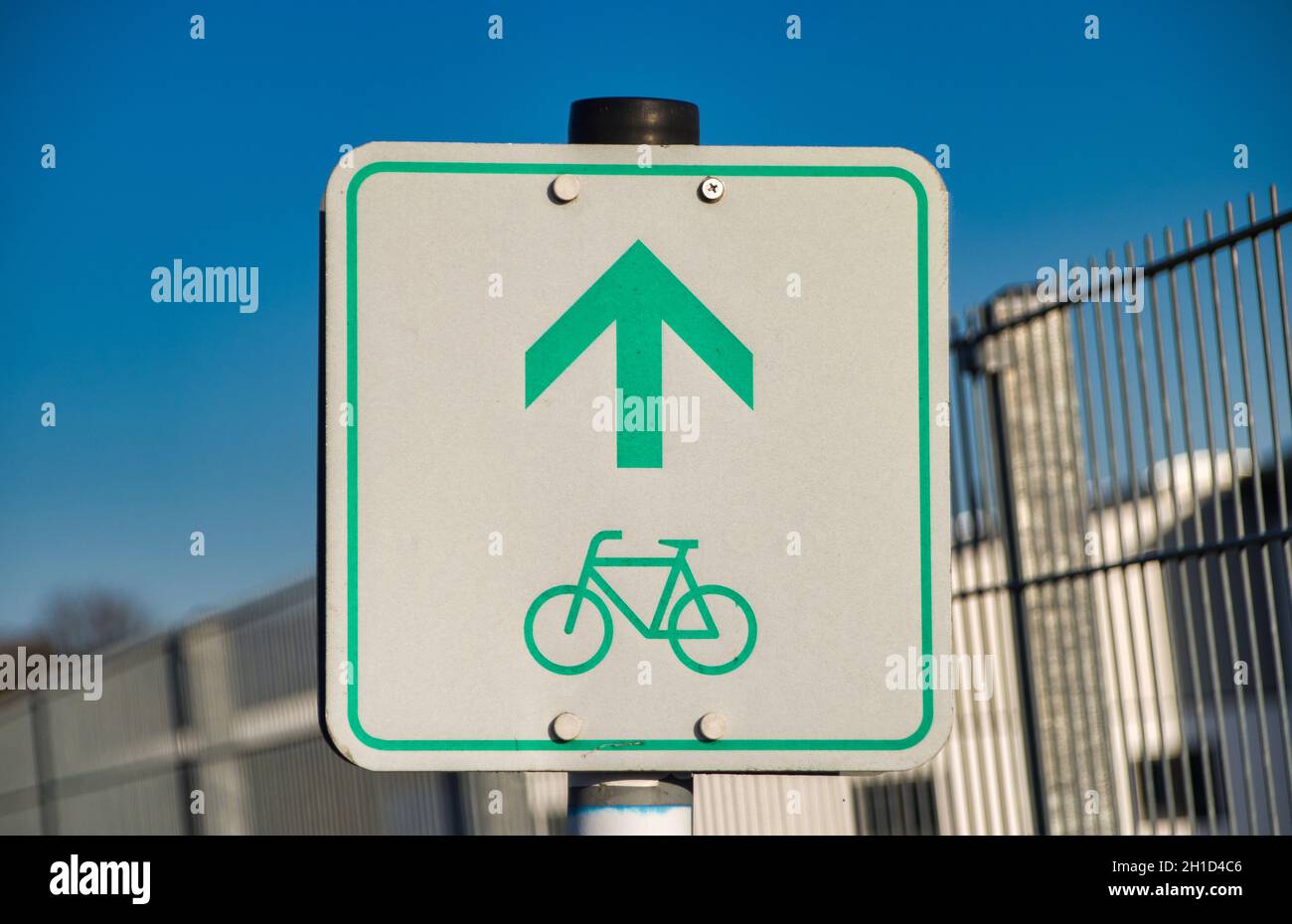 Traffic sign bike path in Germany Stock Photo - Alamy