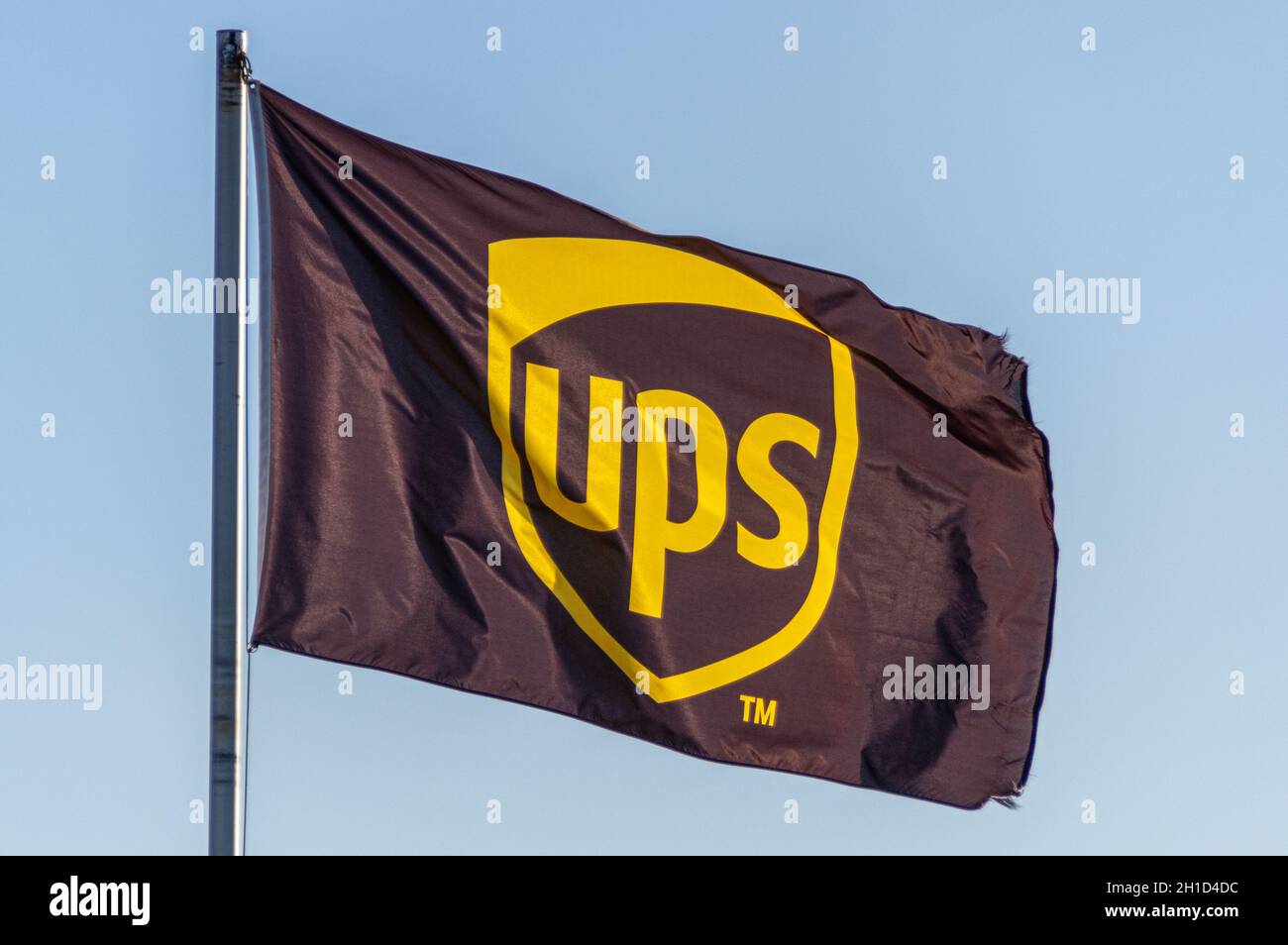 UPS flag in Germany Europe Stock Photo - Alamy