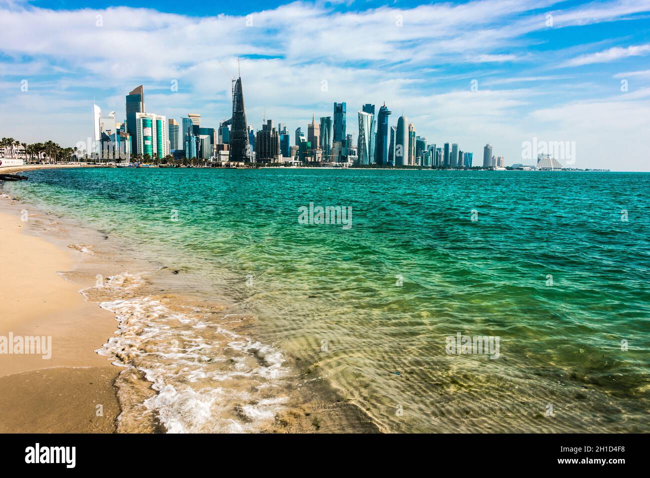 DOHA, QATAR - FEB 25, 2020: Downtown waterfront of Doha, Qatar Stock ...