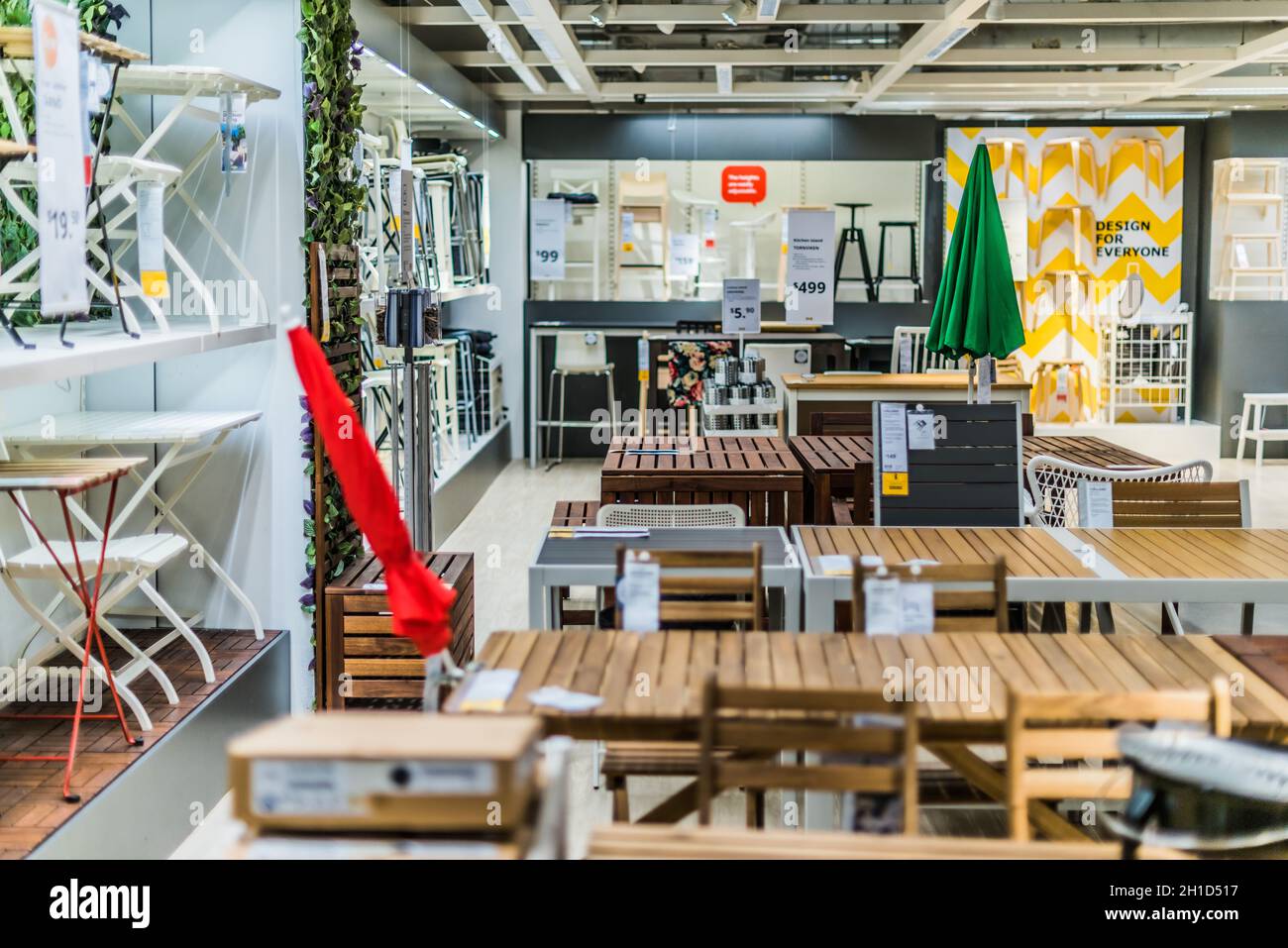 SINGAPORE - MAR 4, 2020: Interior of IKEA store, a brand of ...