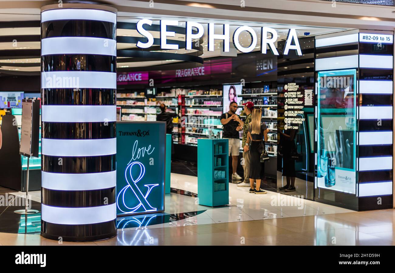 SINGAPORE - MAR 3, 2020: Sephora shop, a French multinational chain of ...
