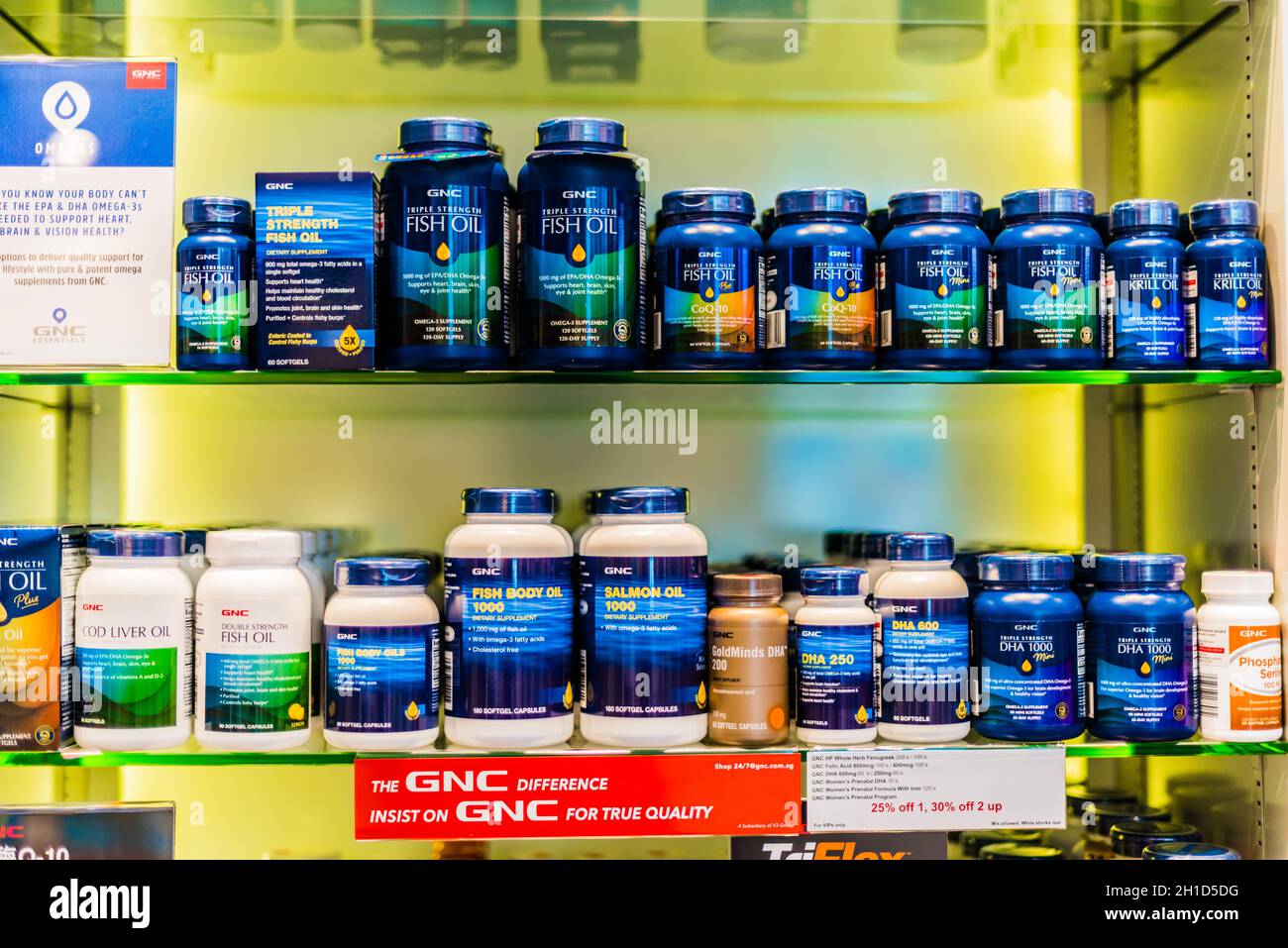 SINGAPORE - MAR 3, 2020: Variety of dietary supplement products on the ...
