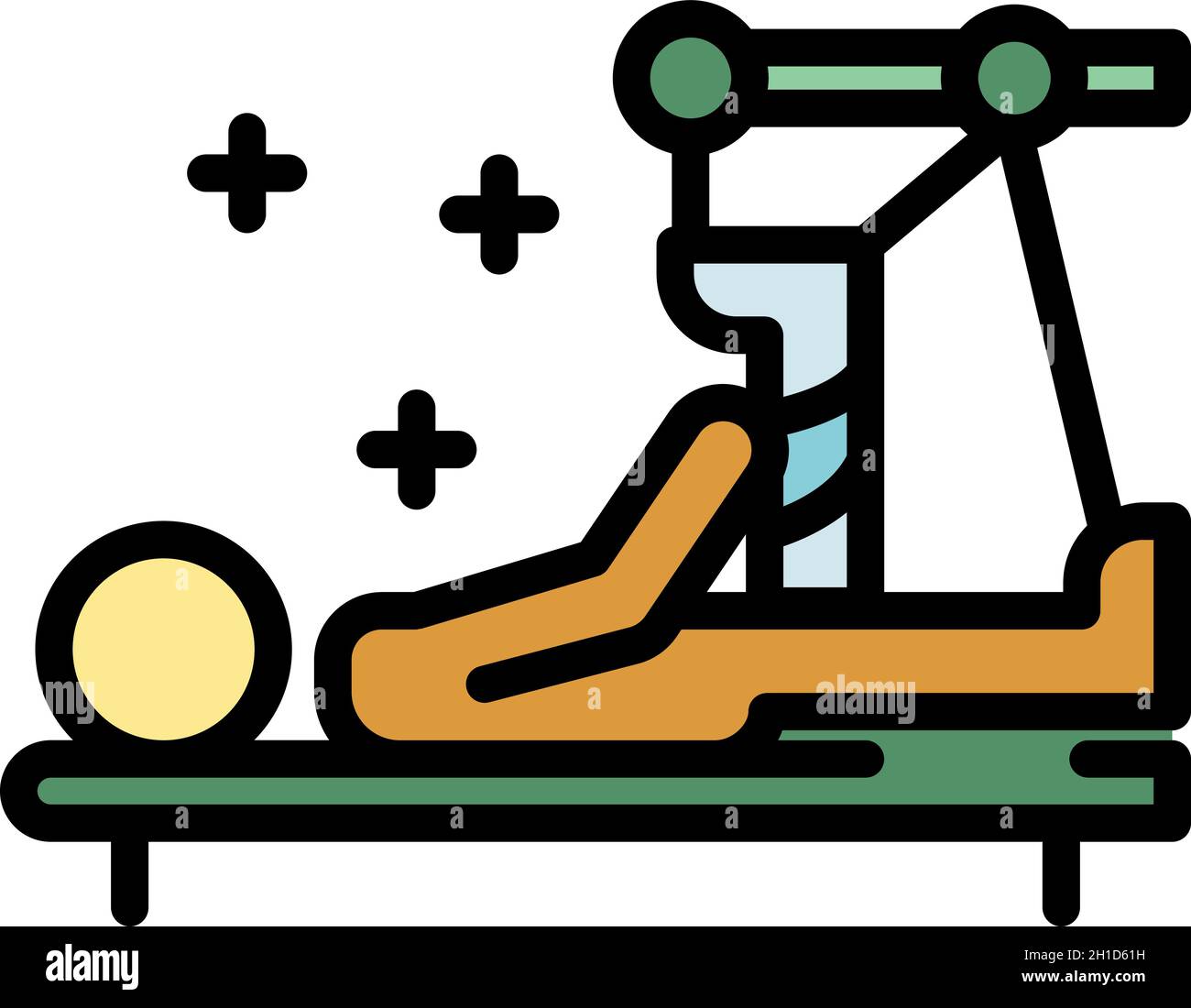 Man hospital plaster leg icon. Outline man hospital plaster leg vector ...