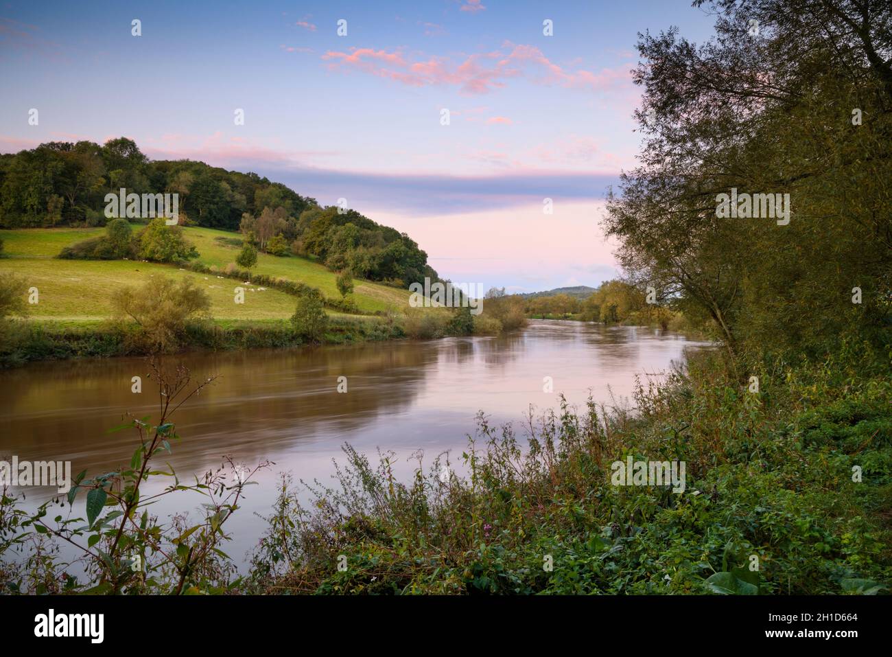 Elevated water level on the River Wye at Monmouth Stock Photo - Alamy