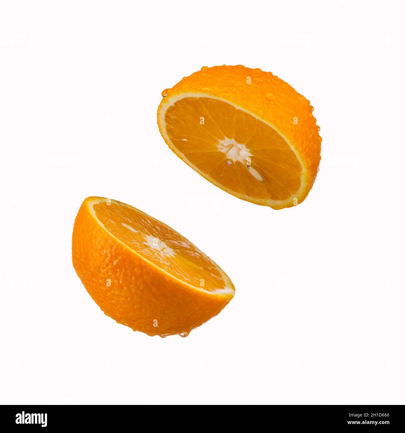 orange sliced on white background Stock Photo - Alamy