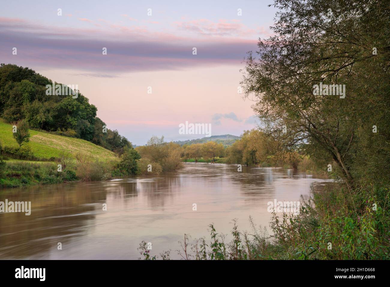 Elevated water level on the River Wye at Monmouth Stock Photo - Alamy