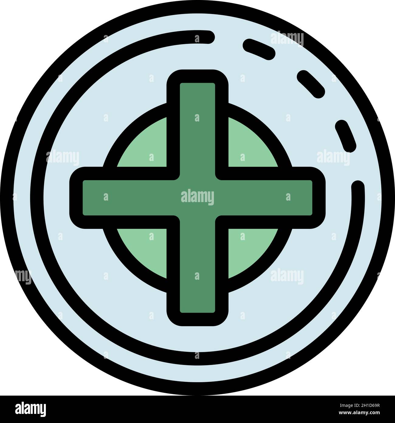 Medical cross icon. Outline medical cross vector icon color flat ...