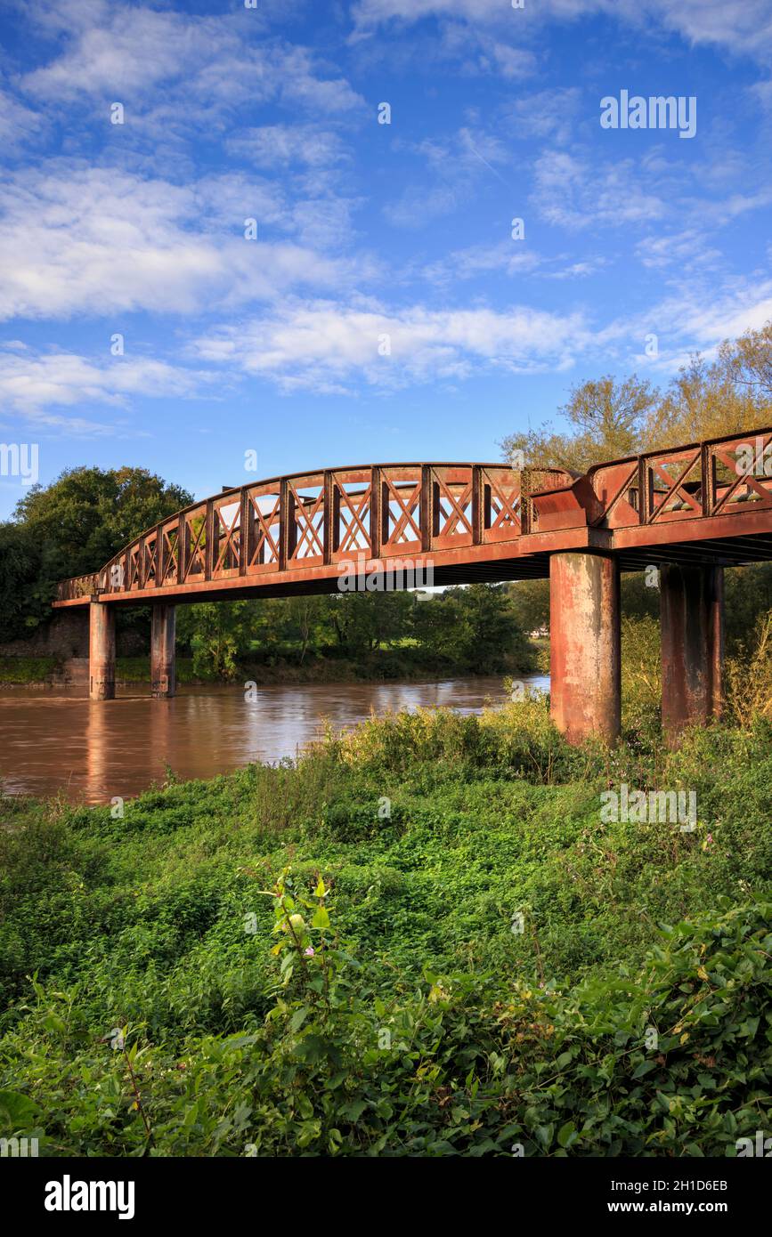 The Duke of Beaufort Bridge and the River Wye at Monmouth Stock Photo ...