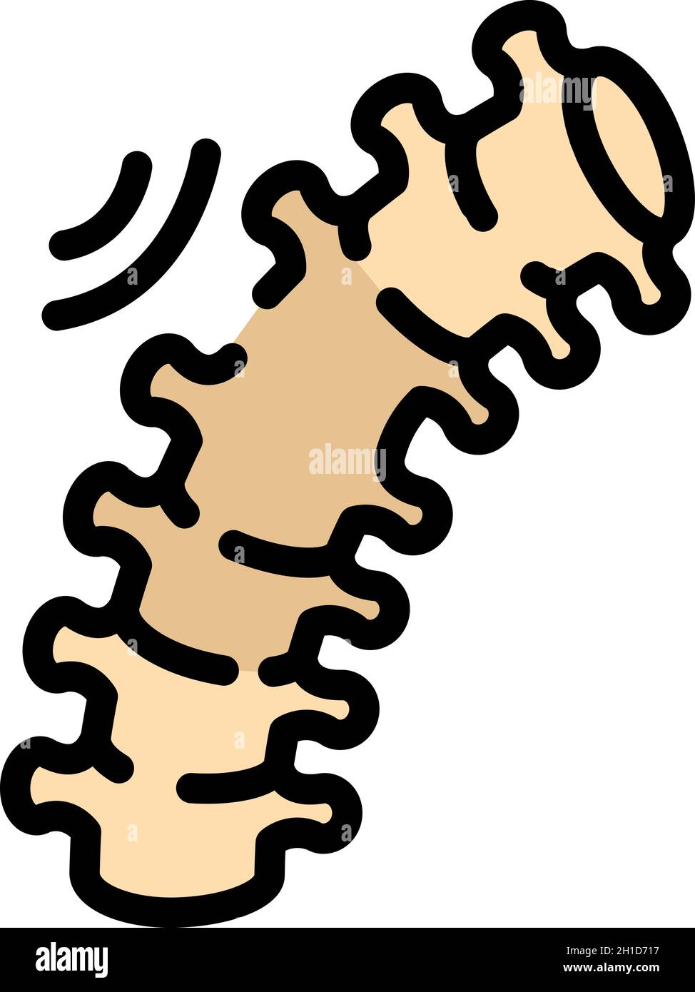Spine pain icon. Outline spine pain vector icon color flat isolated ...