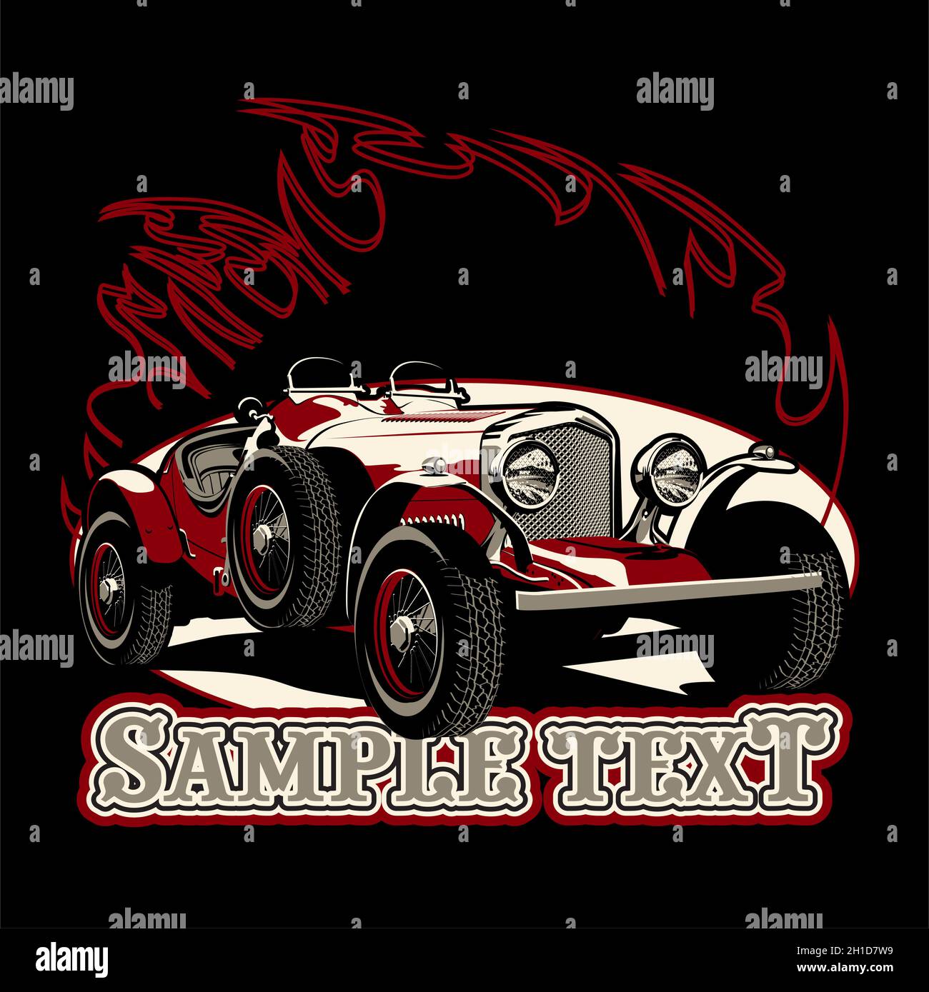 Vector vintage car. Available eps-8 vector format separated by groups ...