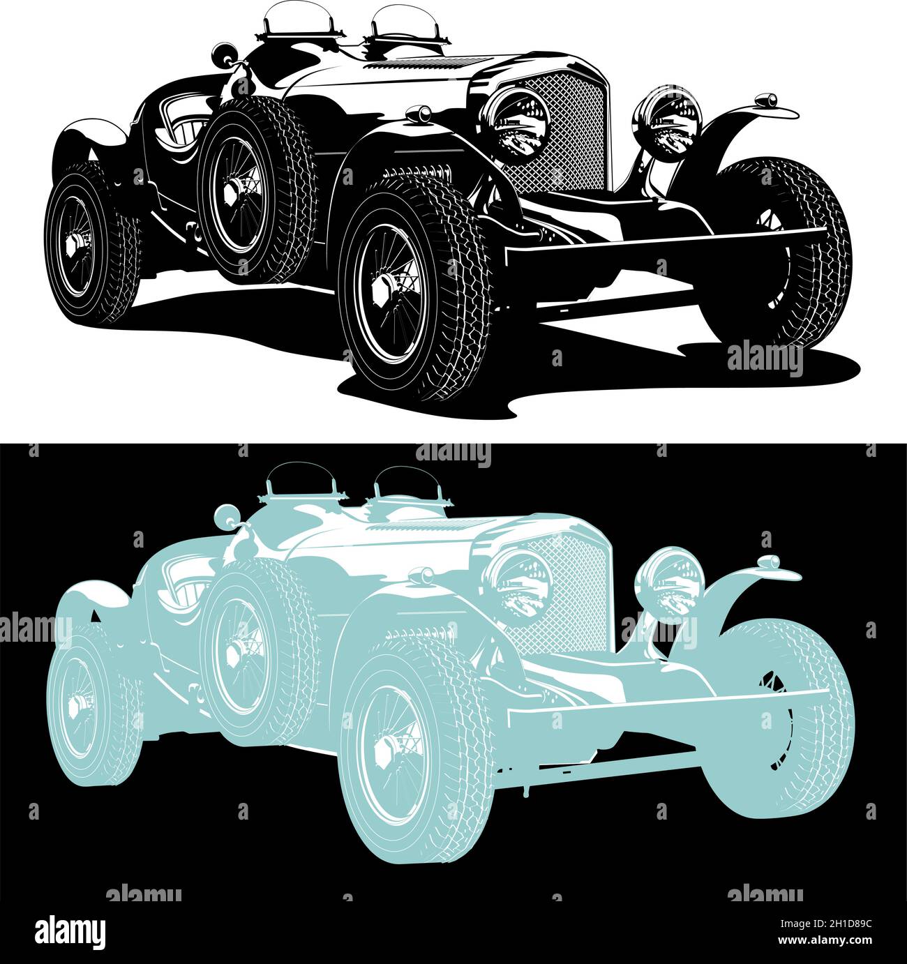 Vector vintage car. Available eps-8 vector format separated by groups ...