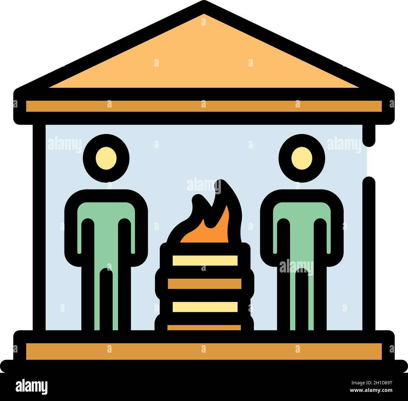 Homeless people icon. Outline homeless people vector icon color flat ...