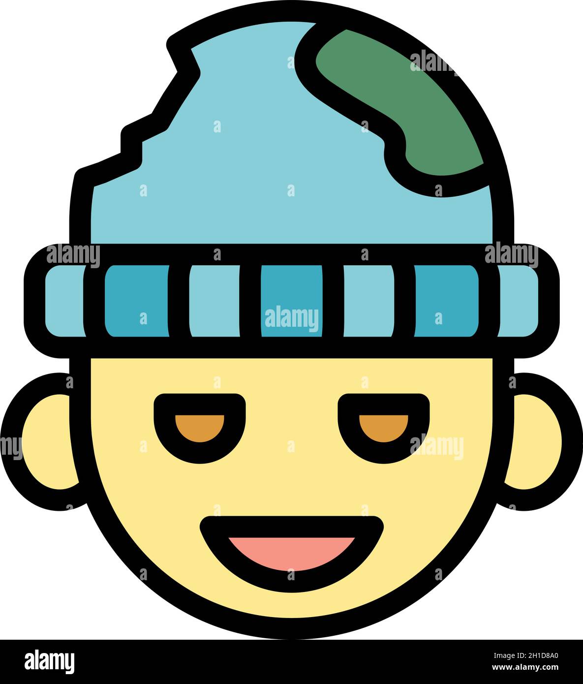 Homeless smiling kid icon. Outline homeless smiling kid vector icon ...