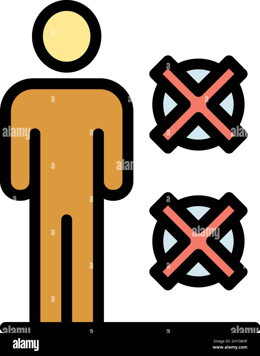 Man no restriction icon. Outline man no restriction vector icon color ...