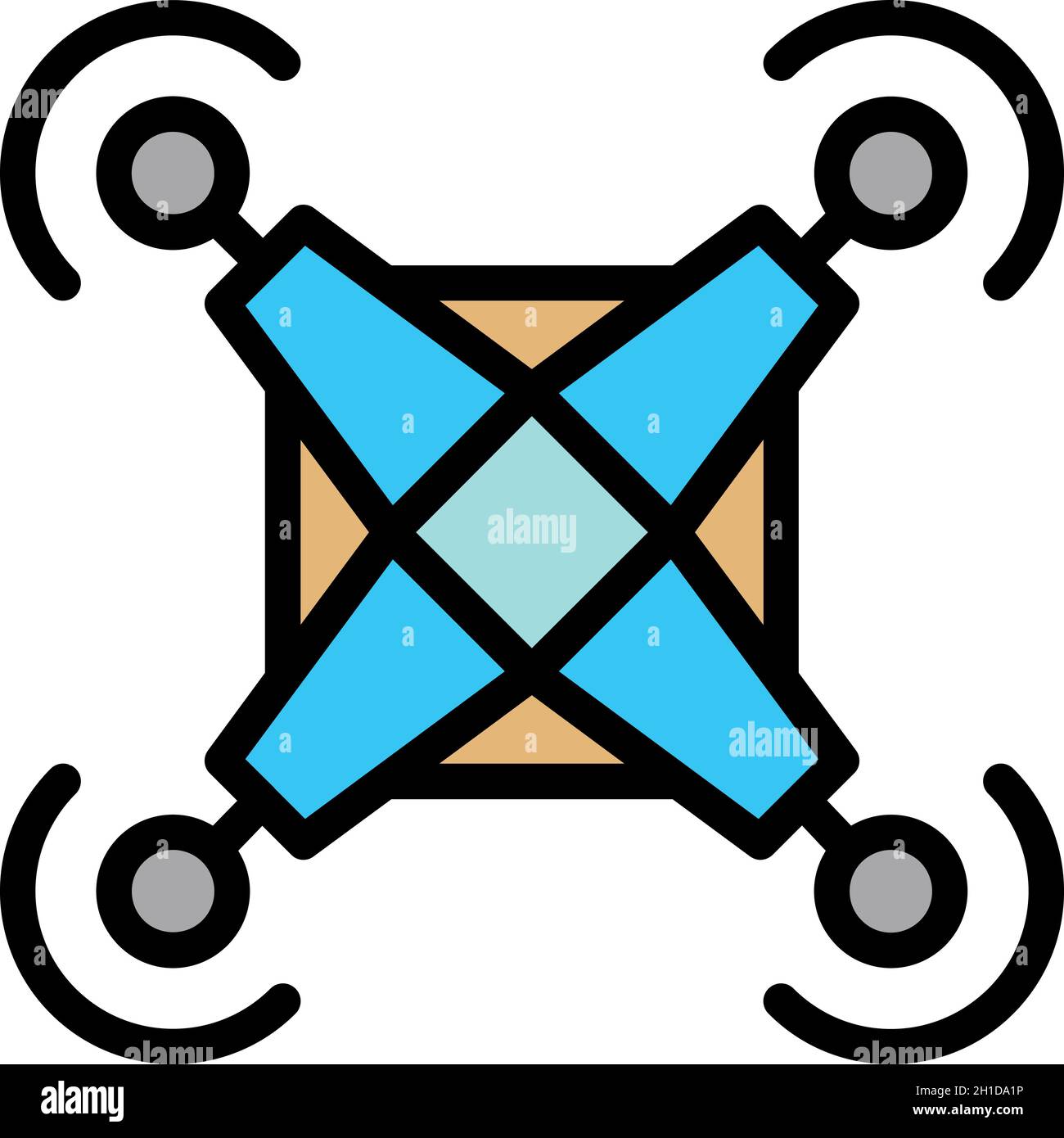 Force drone delivery icon. Outline force drone delivery vector icon ...