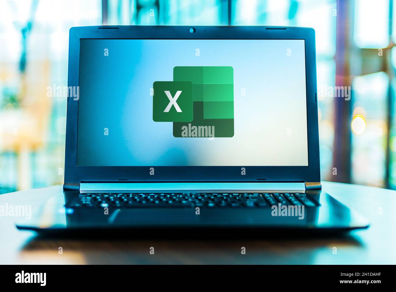 POZNAN, POL - MAR 24, 2020: Laptop computer displaying logo of ...