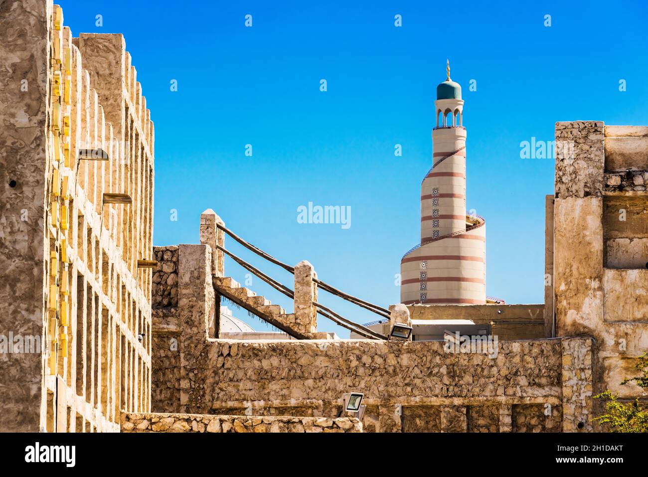 DOHA, QATAR - FEB 27, 2020: Traditional architecture of Souq Waqif ...