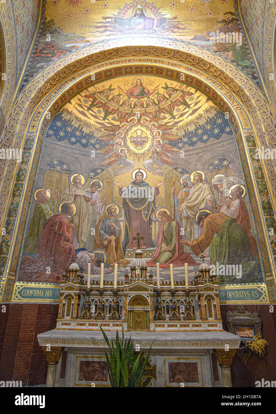 Lourdes, France - 9 Oct, 2021: Religious art and architecture within ...