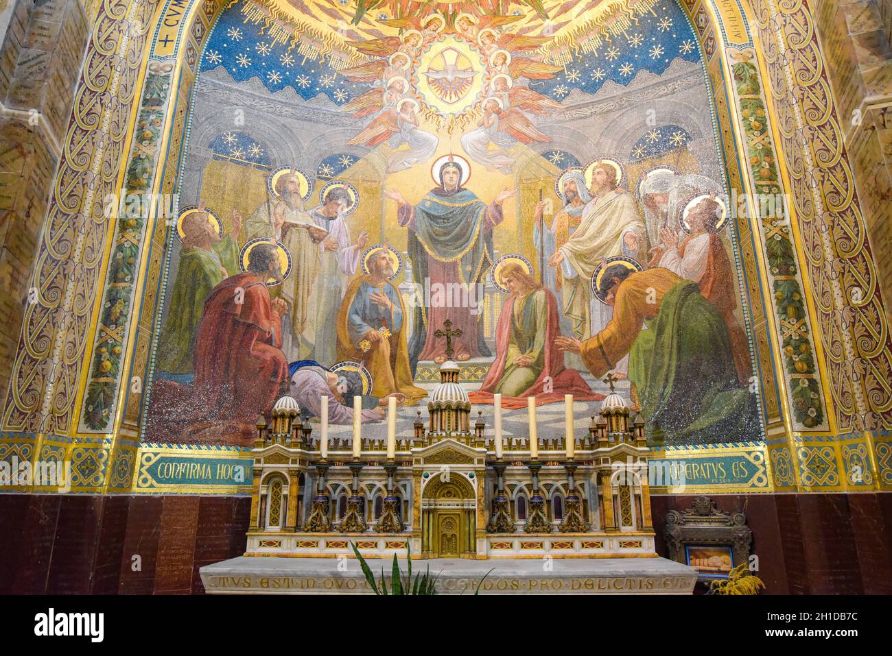 Lourdes, France - 9 Oct, 2021: Religious art and architecture within ...