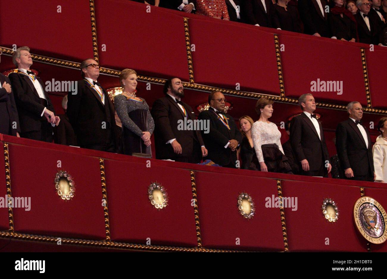 United States President George W. Bush and first lady Laura Bush attend ...