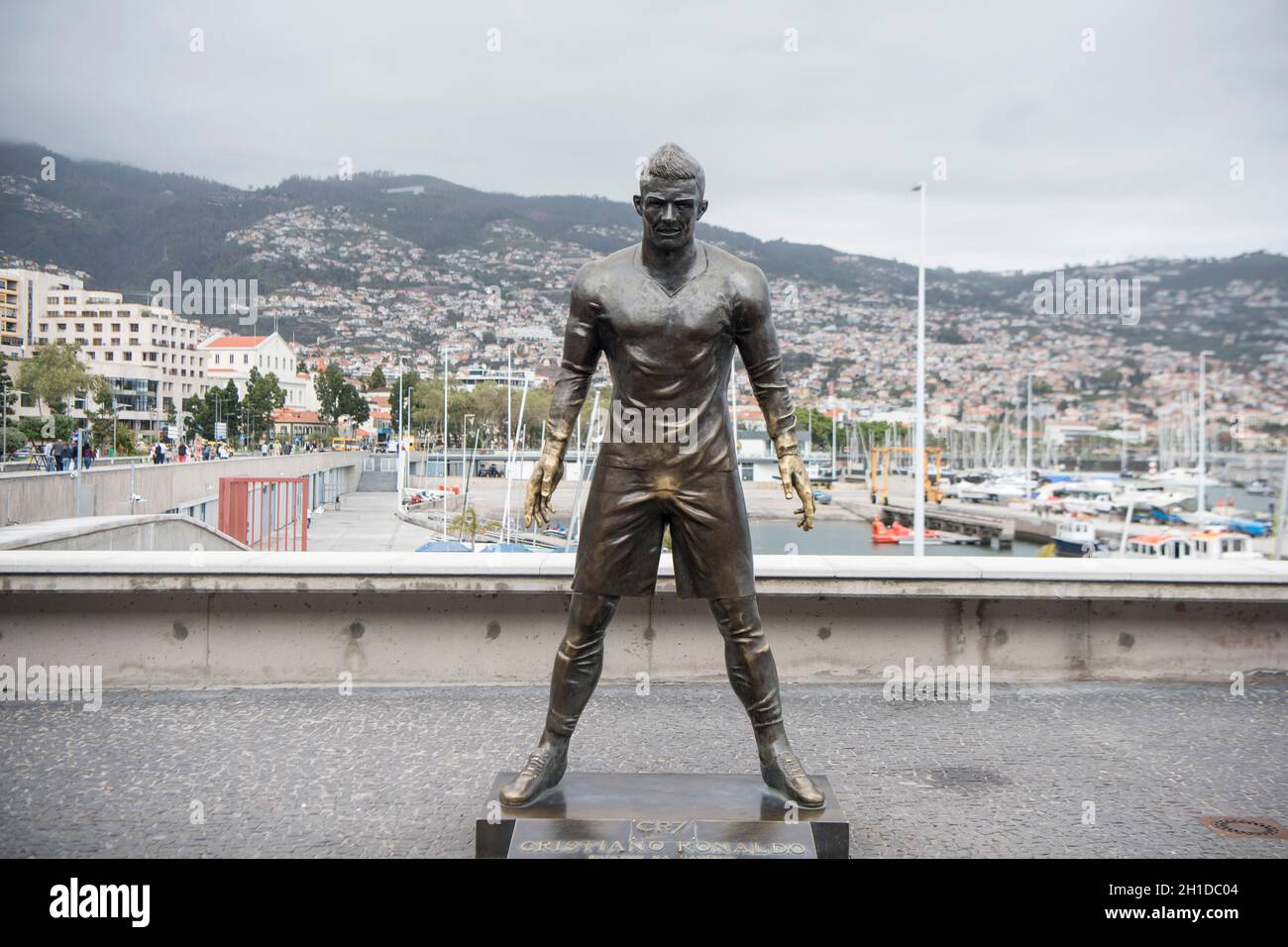 a statue of soccer player Cristiano Ronaldo of Portugal at the CR7 ...