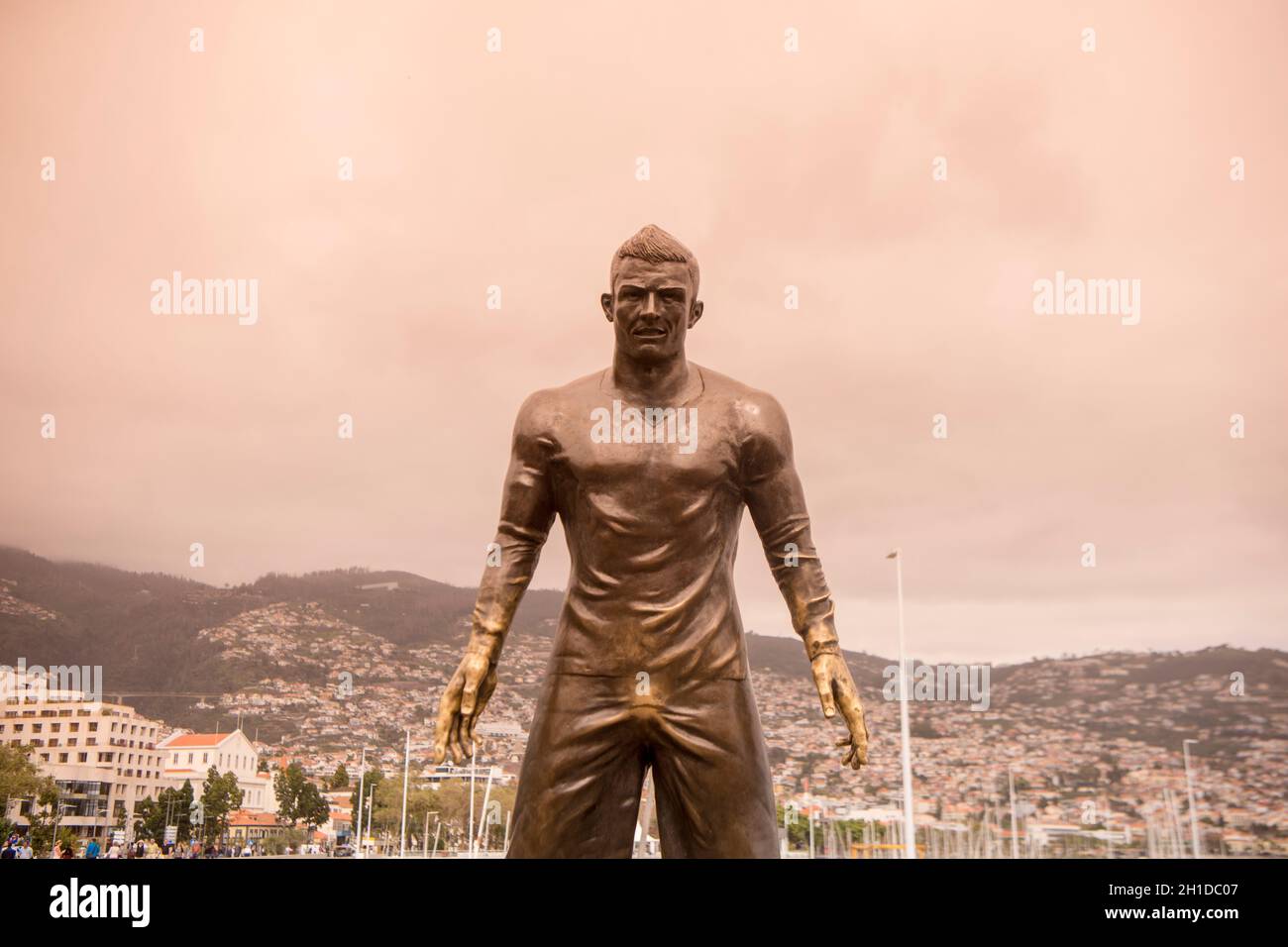 a statue of soccer player Cristiano Ronaldo of Portugal at the CR7 ...