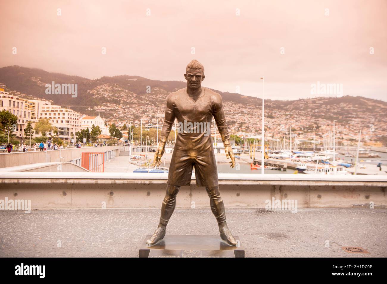a statue of soccer player Cristiano Ronaldo of Portugal at the CR7 ...