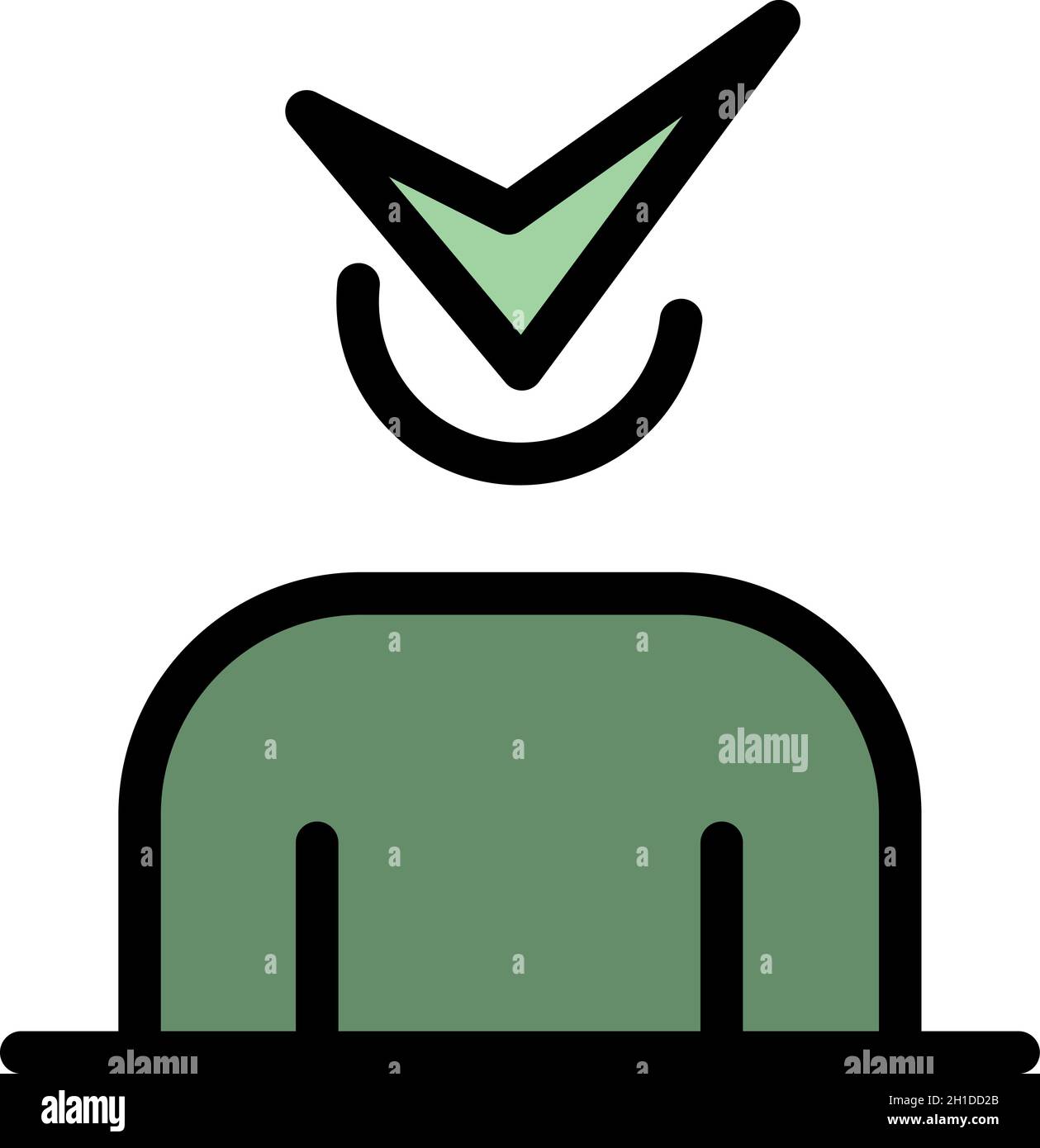 Man approved at new work icon. Outline man approved at new work vector ...