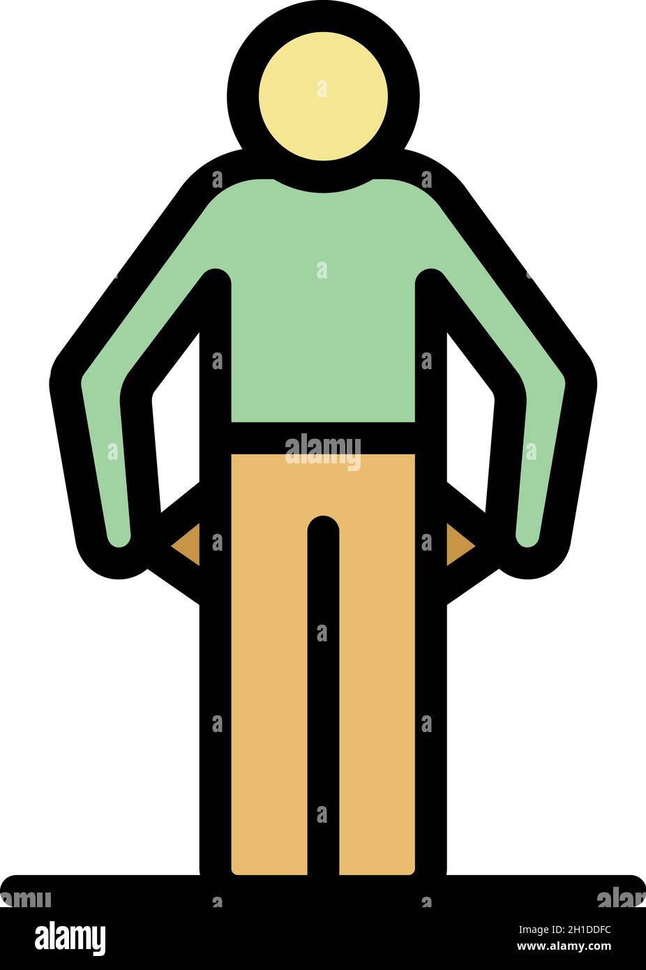 Man get fired icon. Outline man get fired vector icon color flat ...