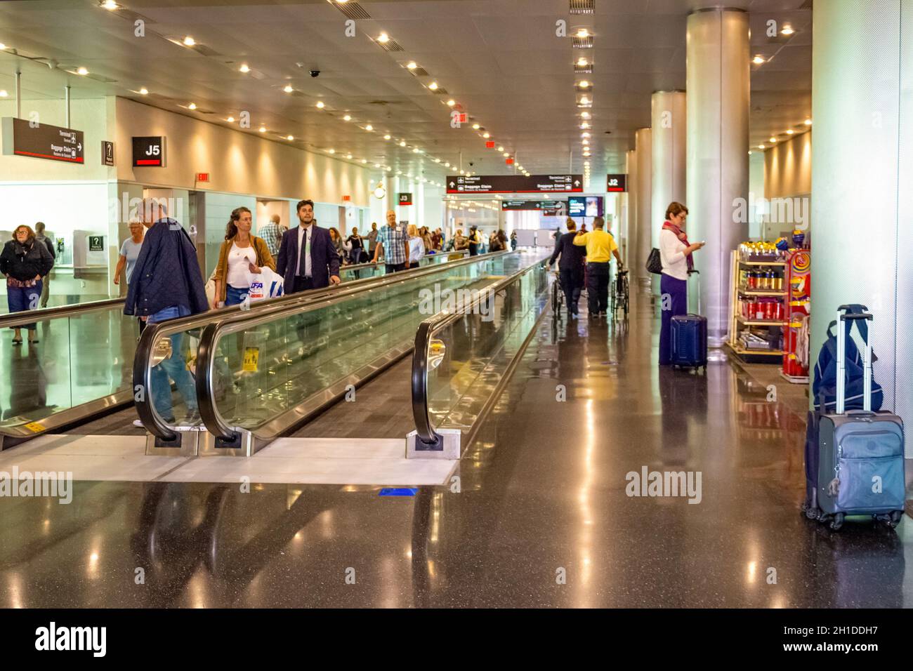 Miami, Florida, USA - December 12, 2019: Travelers inside Miami ...