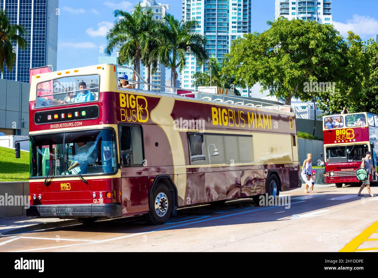 Miami, USA - November 30, 2019: Double decker Big Bus Miami Hop-on Hop ...