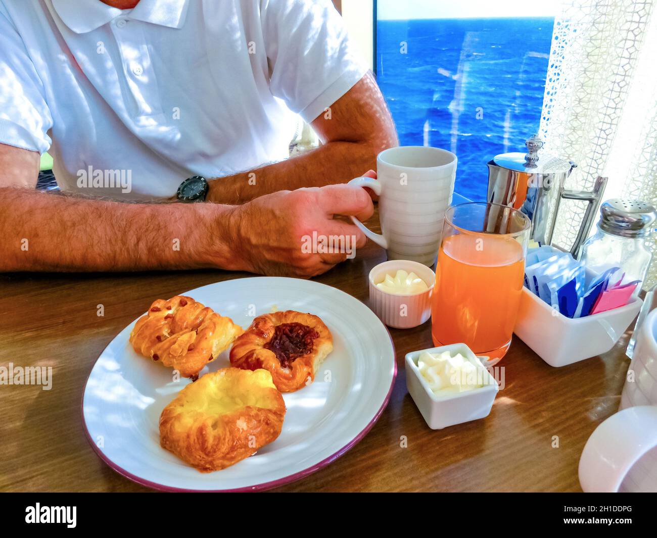 Dining Room Buffet aboard the abstract luxury cruise ship. breakfast ...