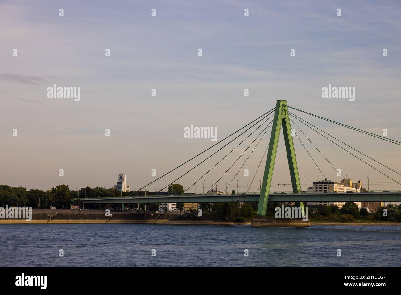 Serene landscape of the bridge in Cologne over the Rhine at dawn in ...
