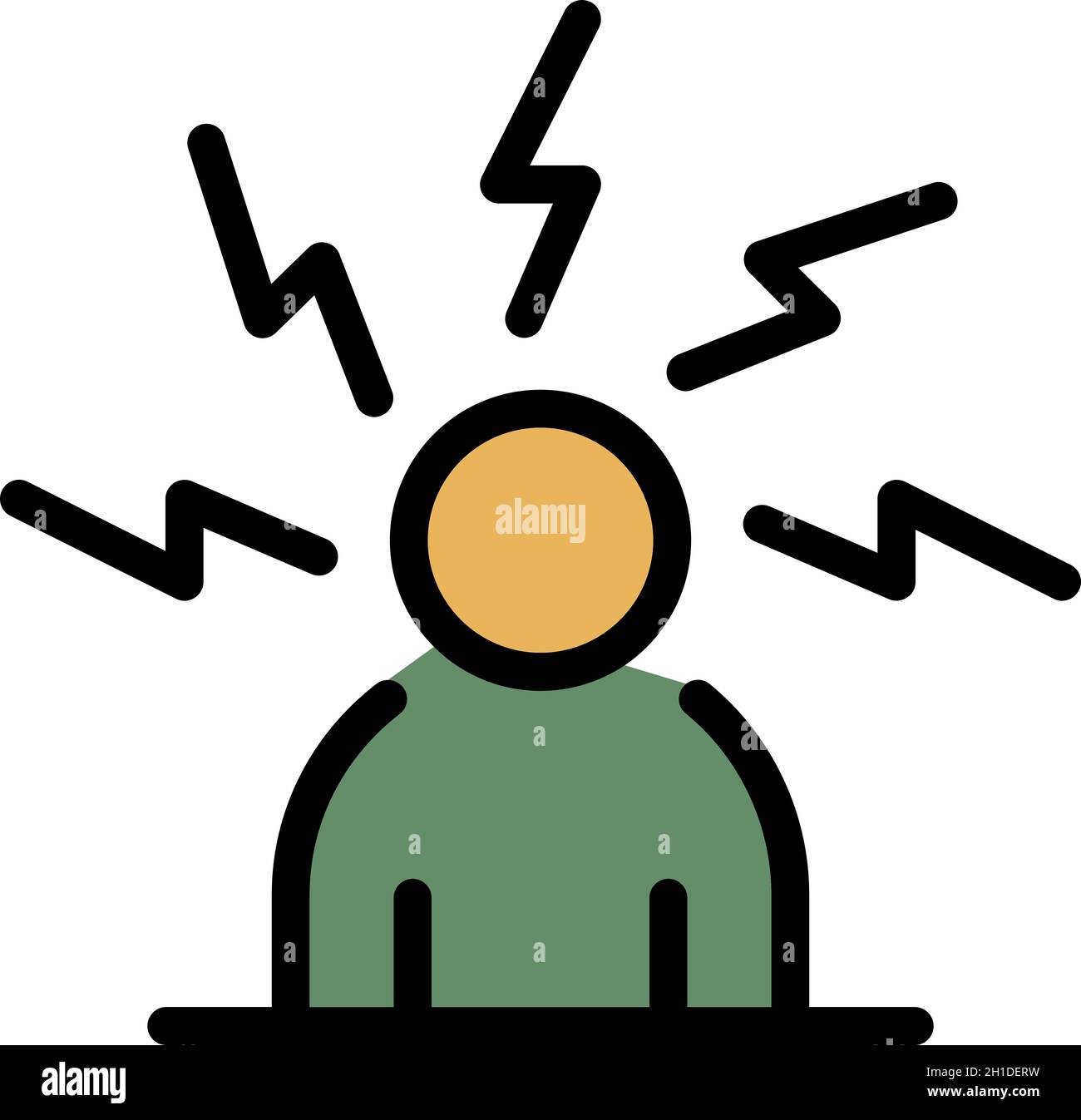 Confused man icon. Outline confused man vector icon color flat isolated ...