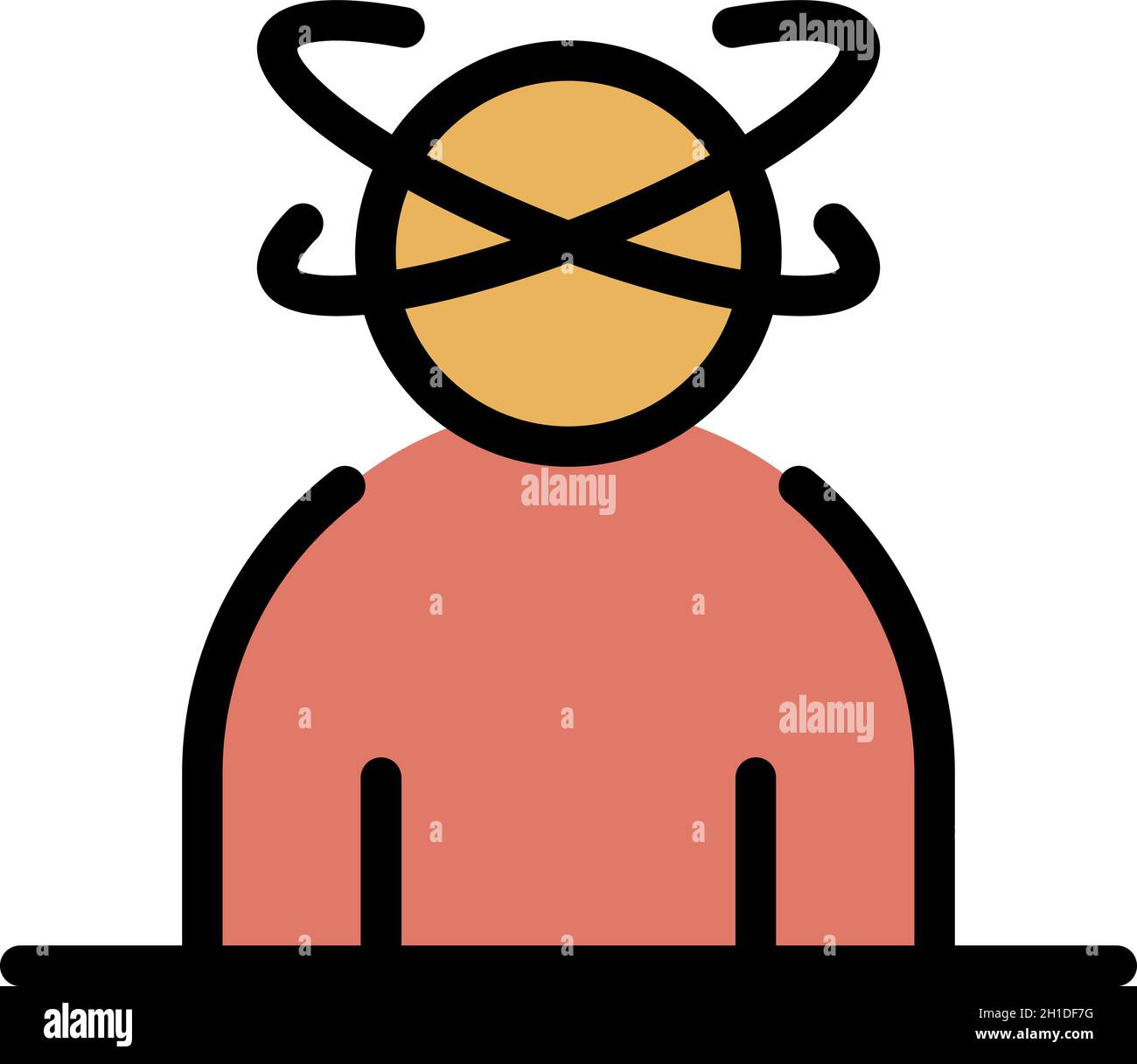 Man depression icon. Outline man depression vector icon color flat ...