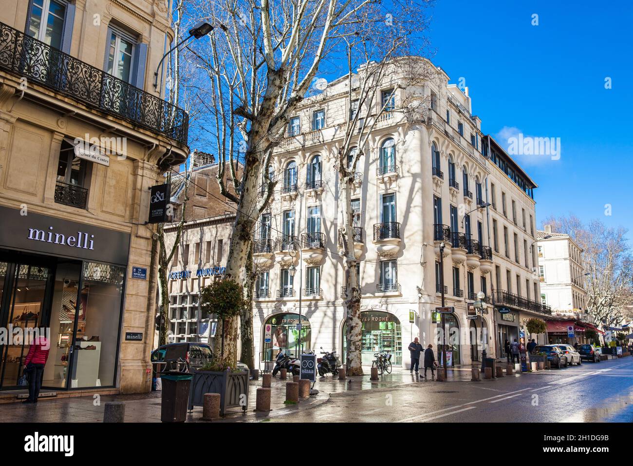 AVIGNON, FRANCE - MARCH, 2018: Republic street one of the three main ...