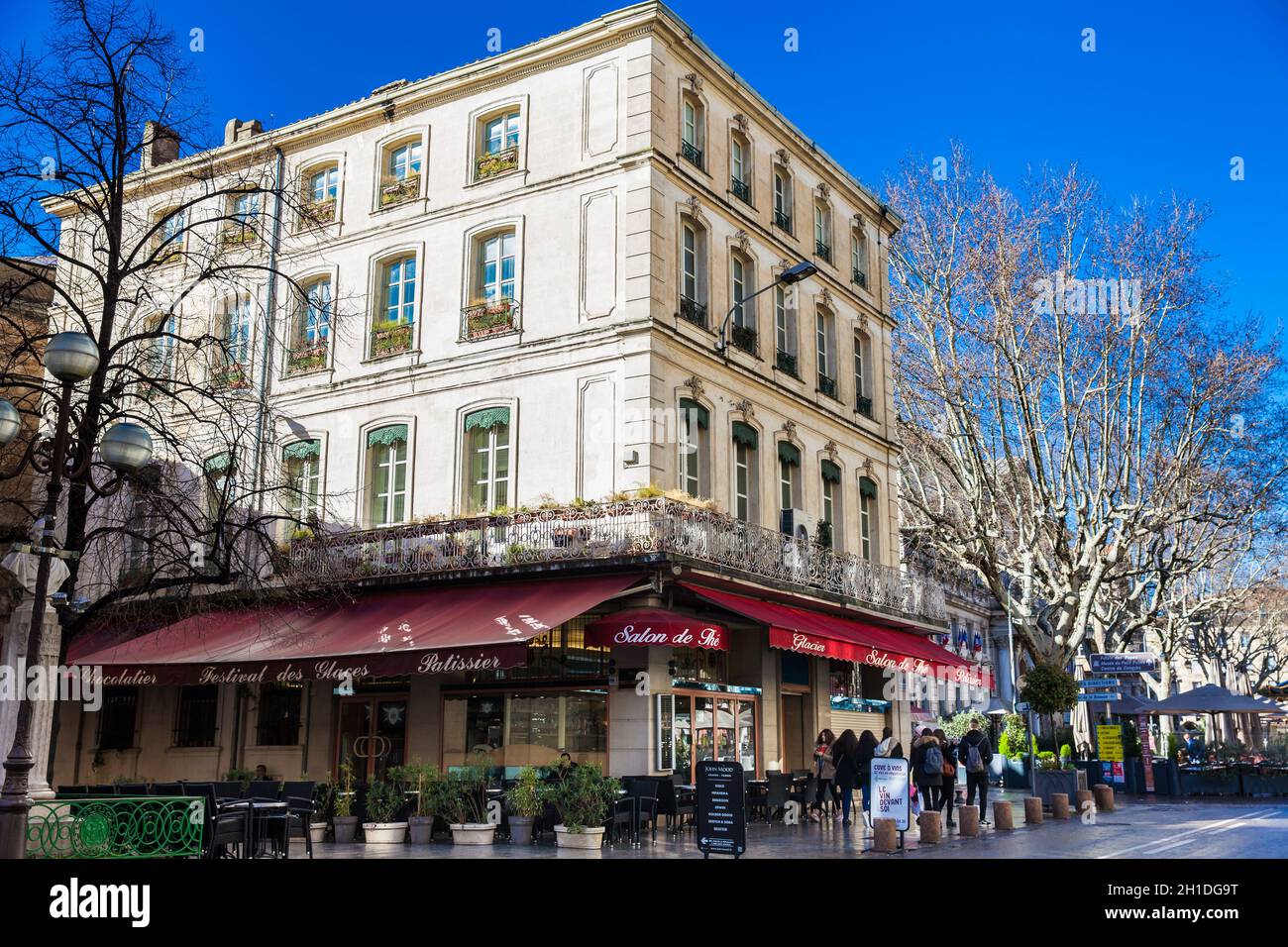 AVIGNON, FRANCE - MARCH, 2018: Republic street one of the three main ...