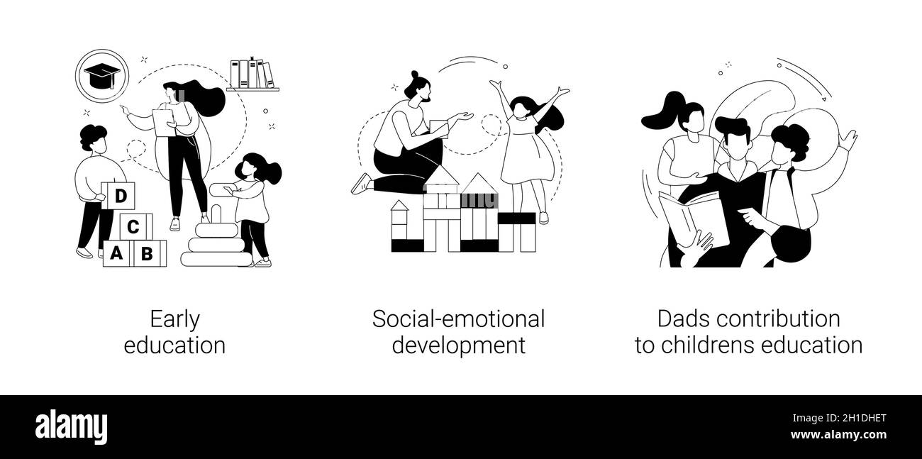 Pre-school children abstract concept vector illustrations Stock Vector ...