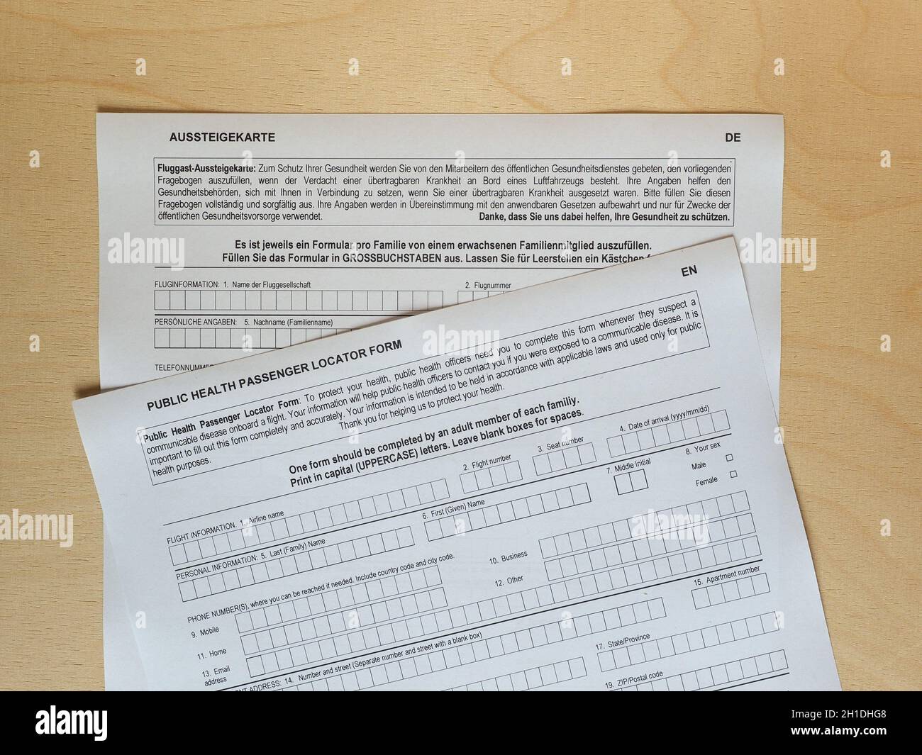 Public health passenger locator form hi-res stock photography and ...