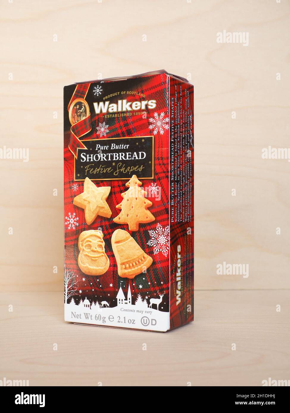 ABERDEEN, UK - CIRCA MARCH 2020: Walkers packet of pure butter ...