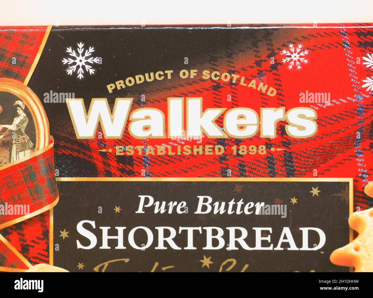 ABERDEEN, UK - CIRCA MARCH 2020: Walkers packet of pure butter ...
